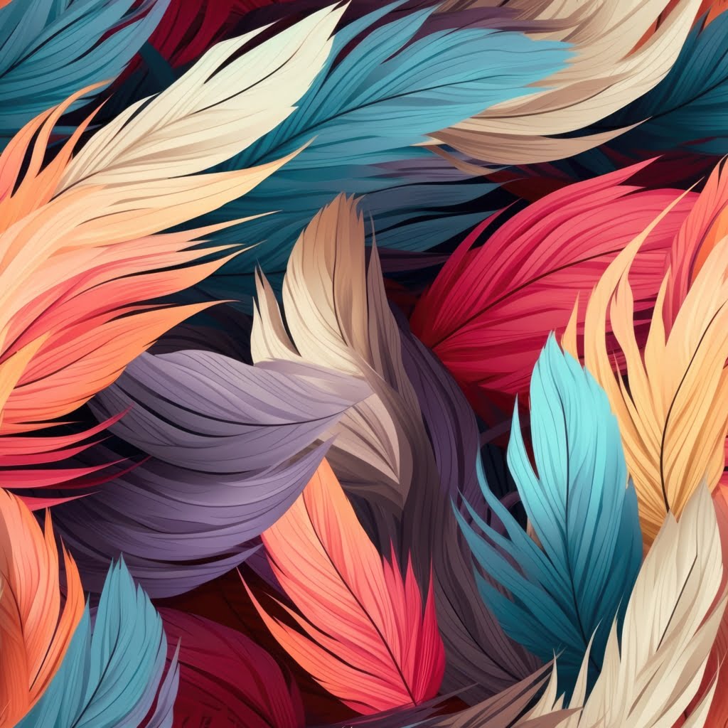 Whispy Earthy Feathers French Terry Fabric £18pm - UKStretchFabrics