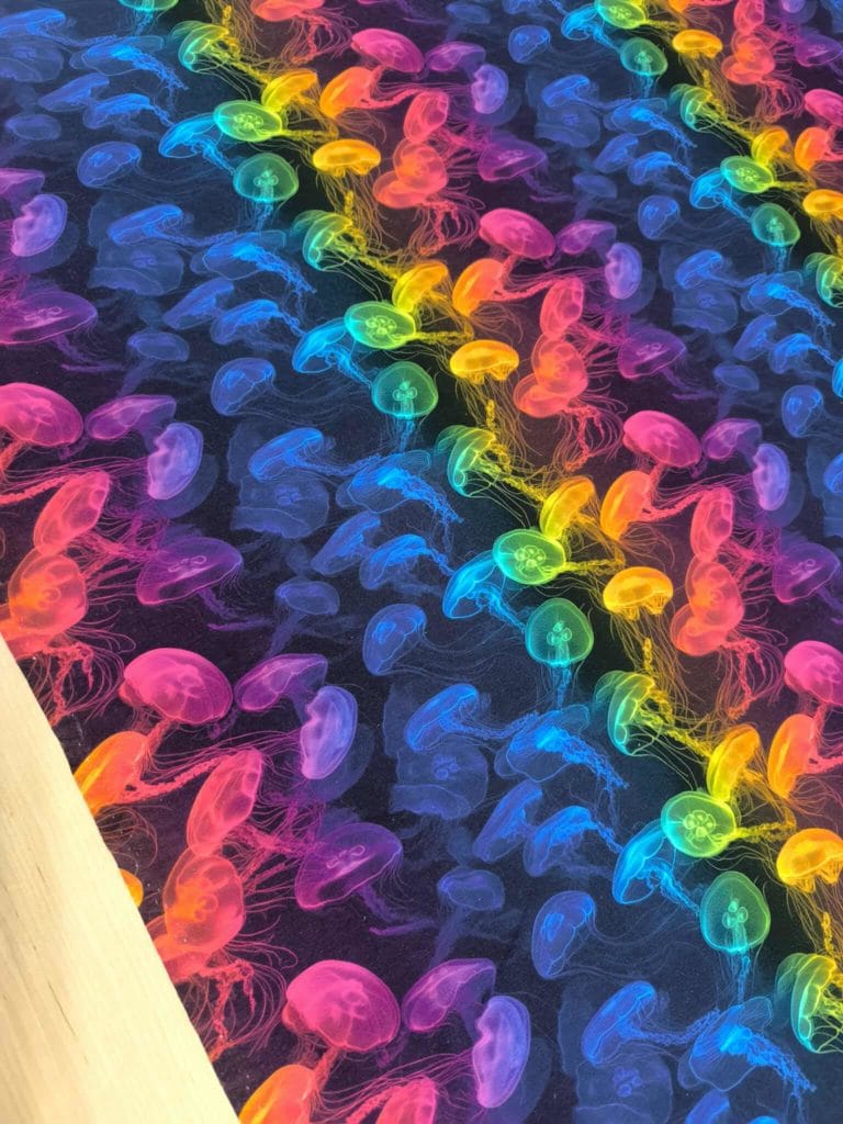 Neon Jellyfish French Terry Fabric £18pm - UKStretchFabrics